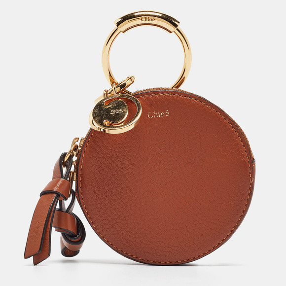 Chloe | Bags | Chloe Brown Leather Mini Alphabet Round Coin Purse ...
